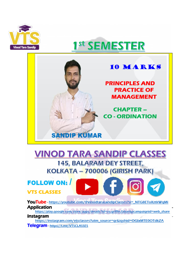 1st SEMESTER CH - CO-ORDINATION | PDF | Collaboration | Communication