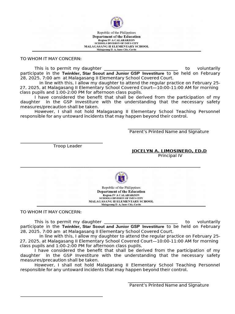 Consent Form for Girl Scout Activities | PDF | Childhood | Youth