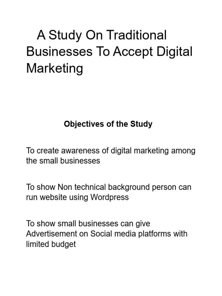 Digital Marketing for Traditional Businesses | PDF