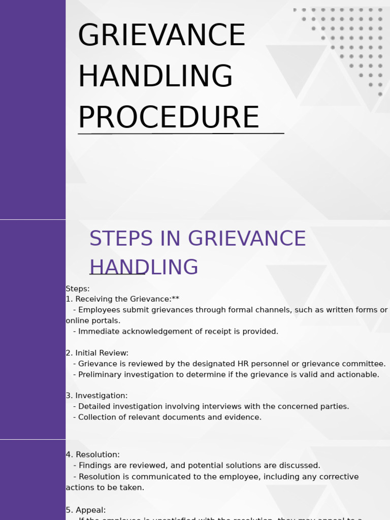 Employee Grievance Process Guide | PDF