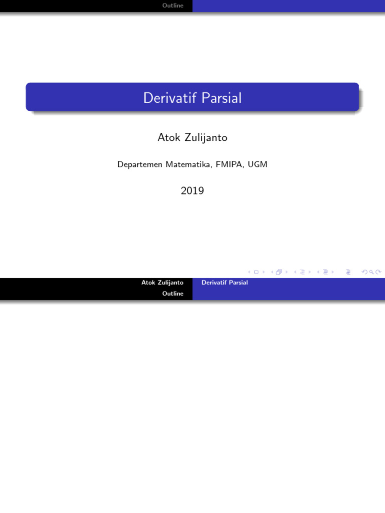 Derivatif Parsial: Definisi dan Contoh | PDF