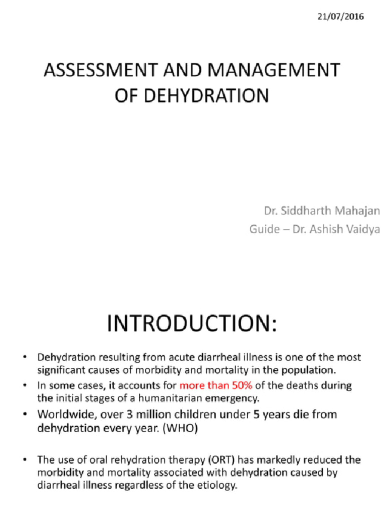 Assessment and Management of Dehydration | PDF