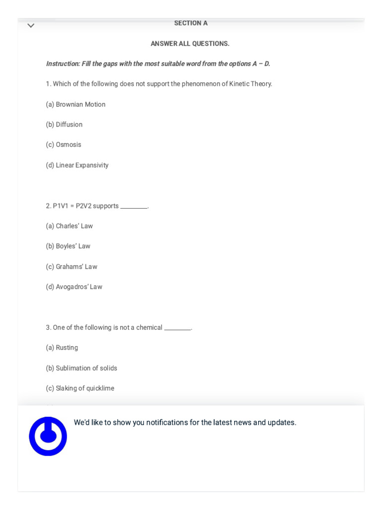 Second Term Examination Physics and Chemistry For SS 1 - SS 2 Term 2 ...