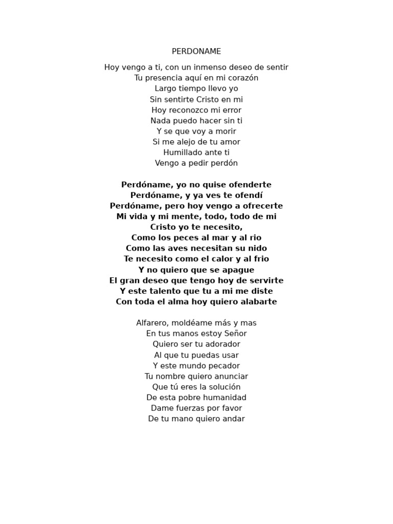 Petición de Perdón y Devoción a Cristo | PDF