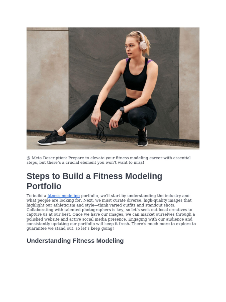Building Your Fitness Model Portfolio | PDF | Brand | Social Media