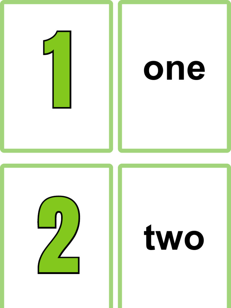 Watercolor Number Flashcards | PDF