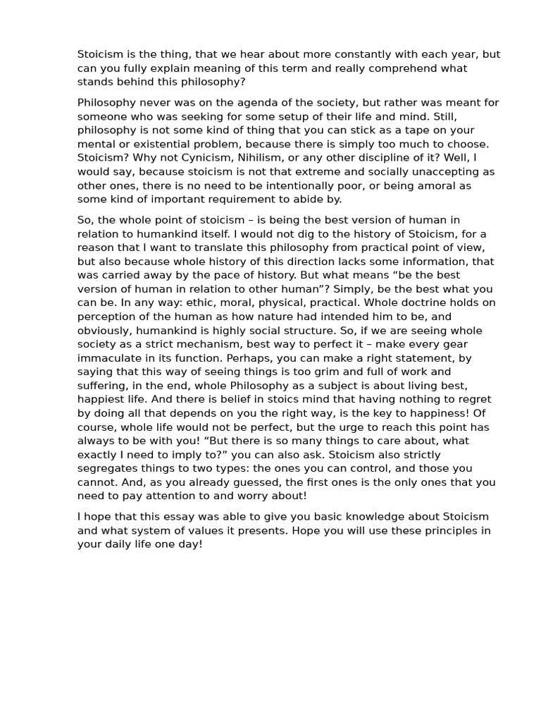 Stoicism | PDF