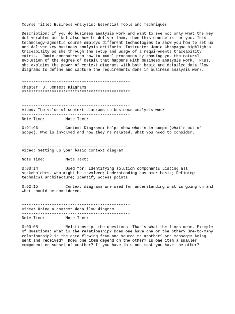 CourseNotes - Business Analysis Essential Tools and Techniques | PDF