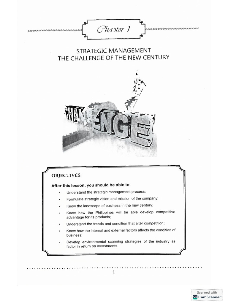 Chapter 1 StrategicManagement | PDF