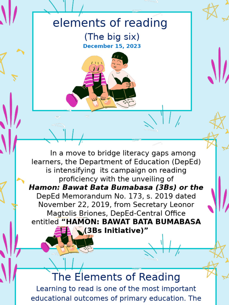 The Big Six Elements of Reading | PDF | Phonics | Reading Comprehension