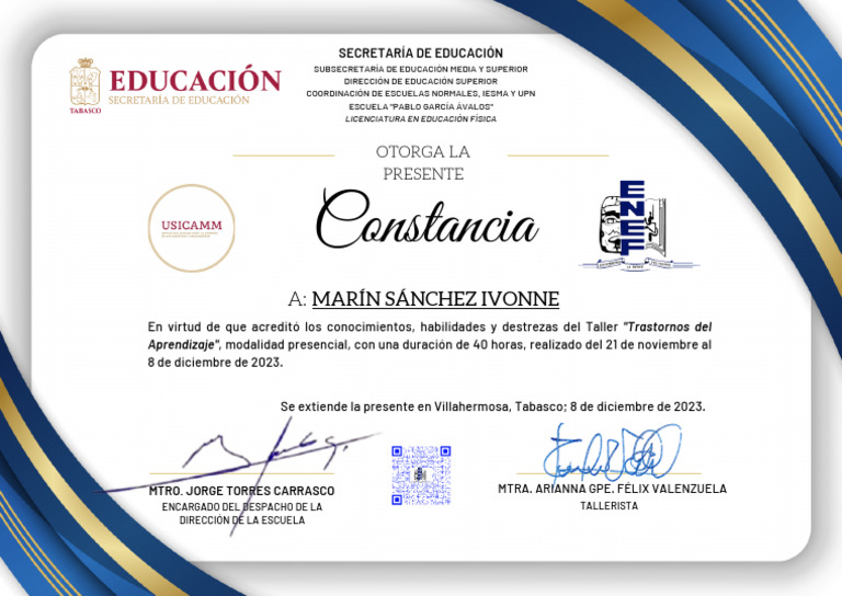 Marin Sanchez Ivonne - Trastornos Del Aprendizaje | PDF
