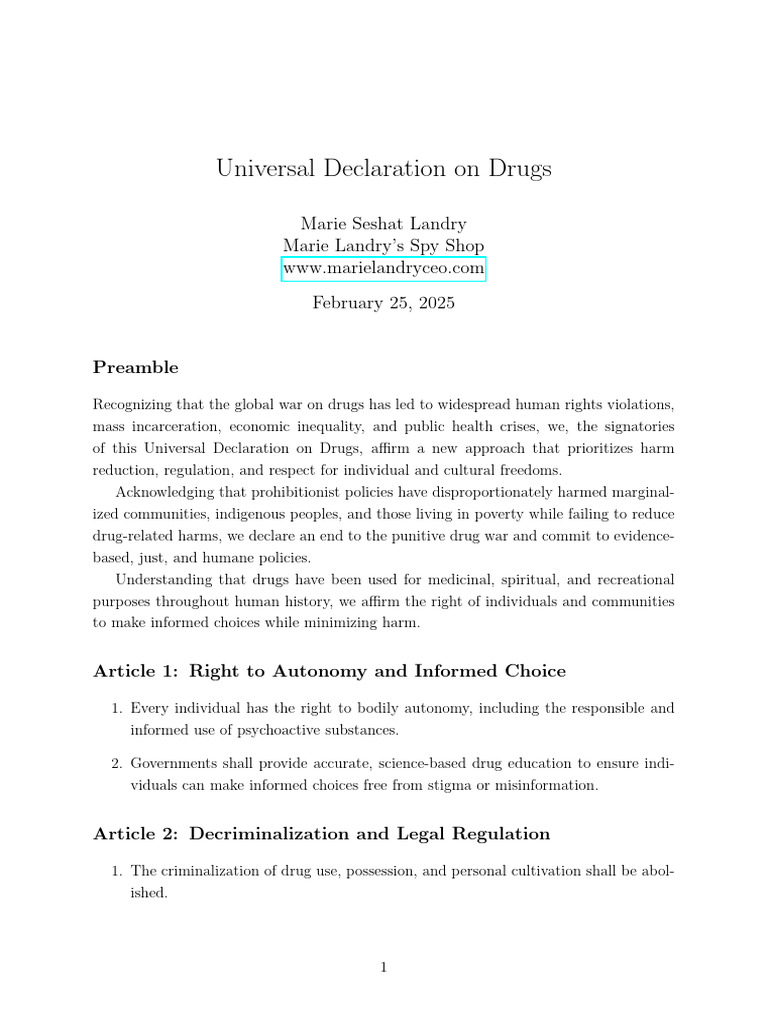 Universal Declaration on Drugs | PDF | Drug Policy | Psychoactive Drugs