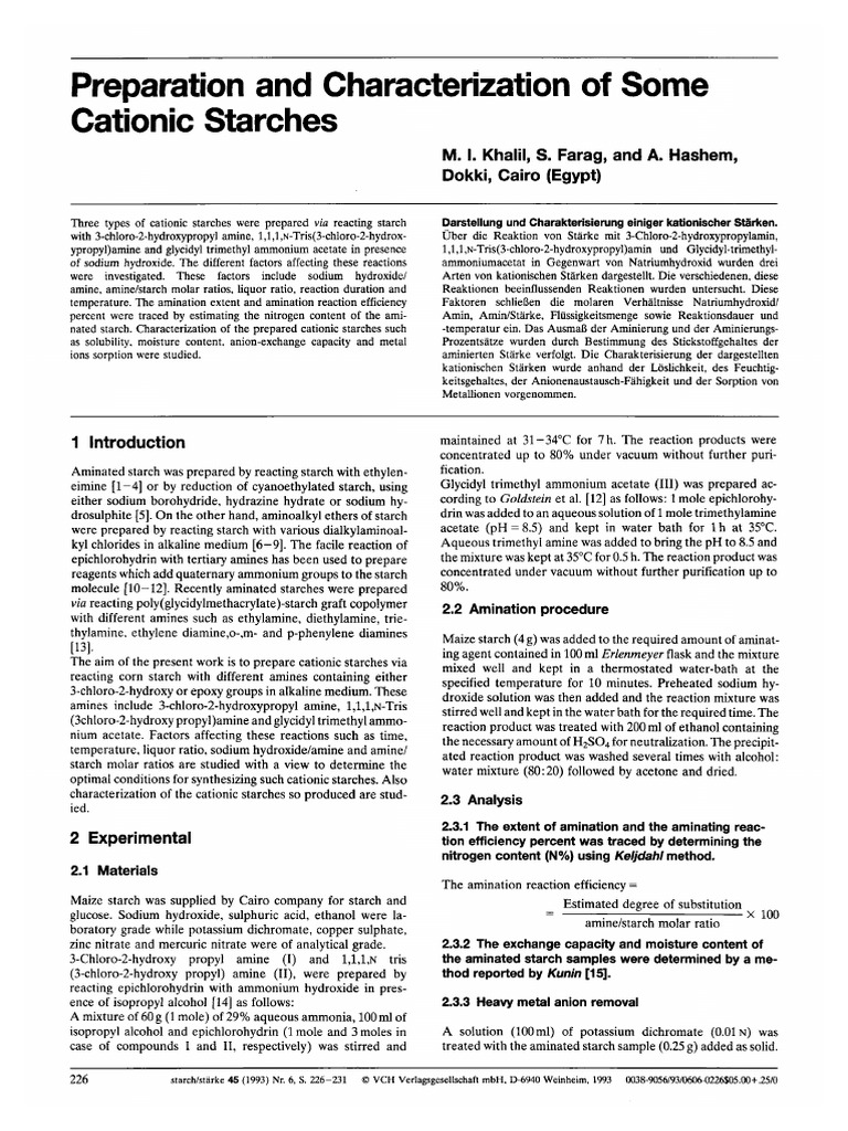 Imp Paper 1 Khalil1993 Preparation and Characterization of Some ...