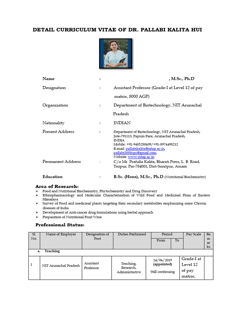 DR Pallabi Kalita Hui-Pallabi Final CV 2022 | PDF | Himalayas