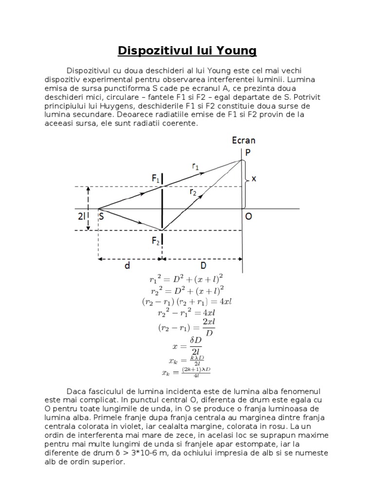Dispozitivul Lui Young | PDF