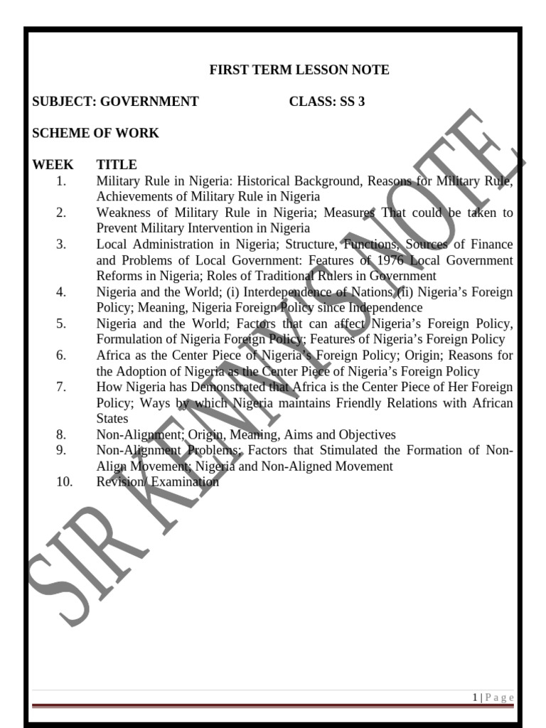 SS3 Government: Military Rule Overview | PDF | Non Aligned Movement ...