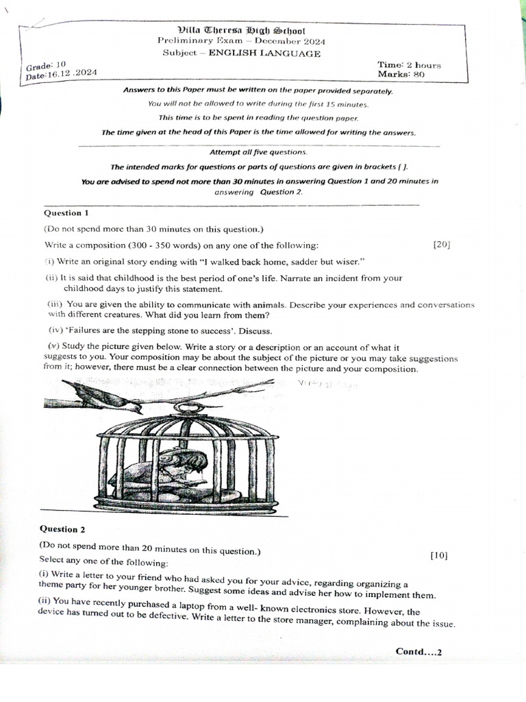 VTS English Language Prelim 2025 | PDF