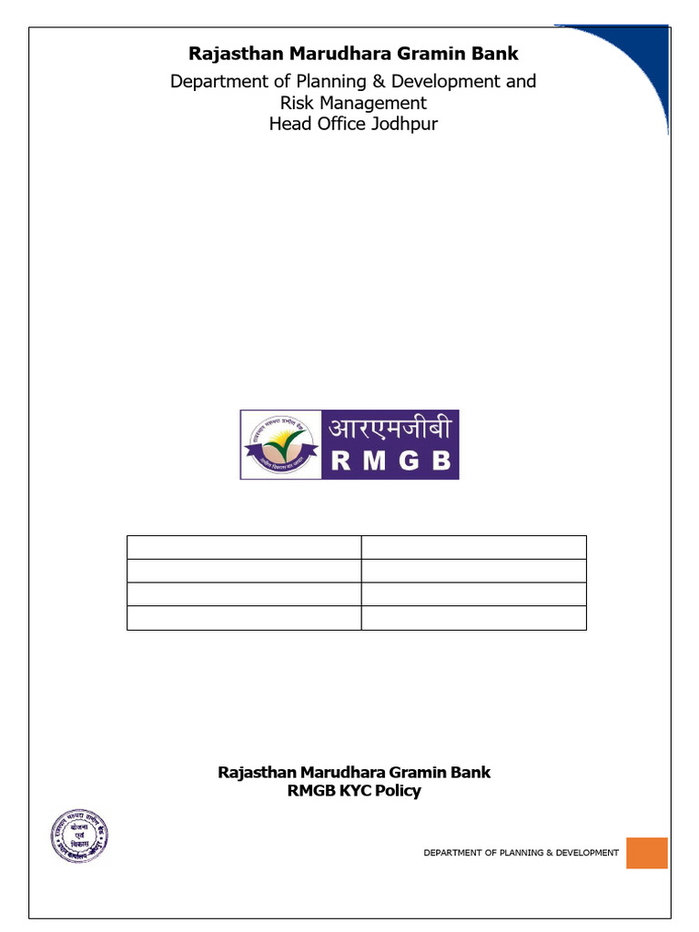 RMGB KYC Policy Overview and Guidelines | PDF | Regulatory Compliance ...
