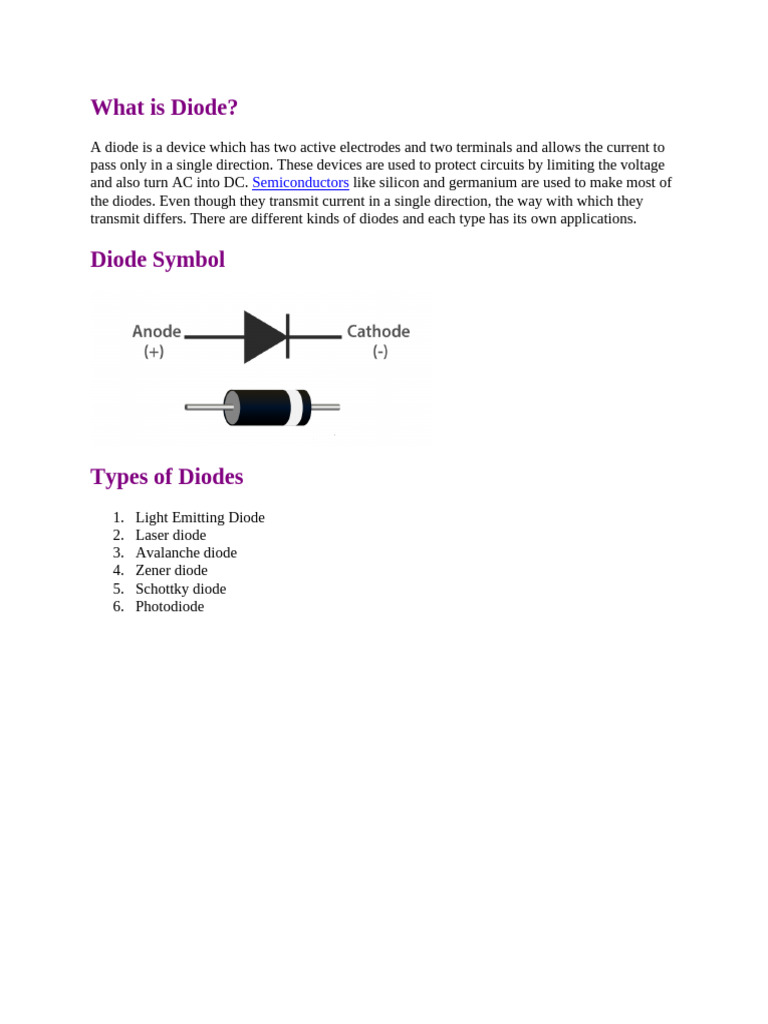 What is Diode | PDF | Diode | P–N Junction