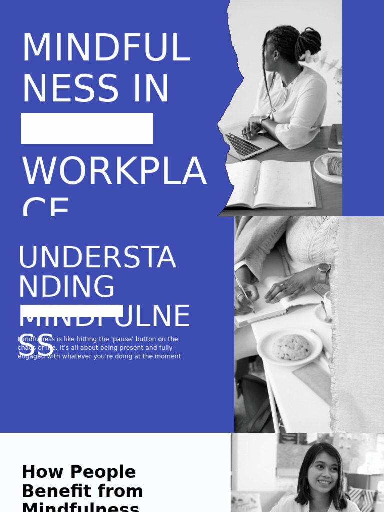 Mindfulness Keynote Presentation in Blue Black and White Scrapbook ...