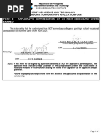 2026 DOST-SEI S&T Undergraduate Application Form I | PDF