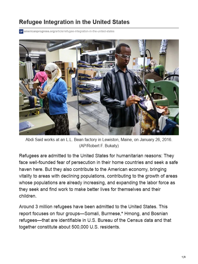 Refugee Economic Integration in the U.S. | PDF | Gender Pay Gap | Refugees Of The Syrian Civil War