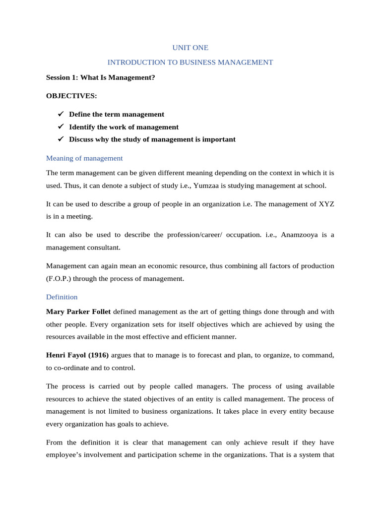 Chapter One Intro To Management | PDF | Employment | Economics