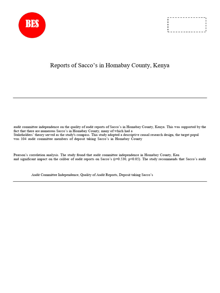Audit Committee Independence and Report Quality | PDF | Audit | Statistics