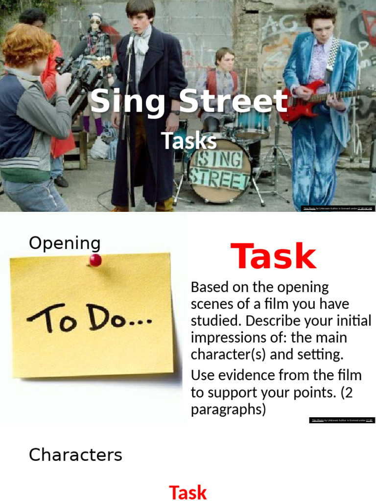 Sing Street Film Analysis Tasks | PDF