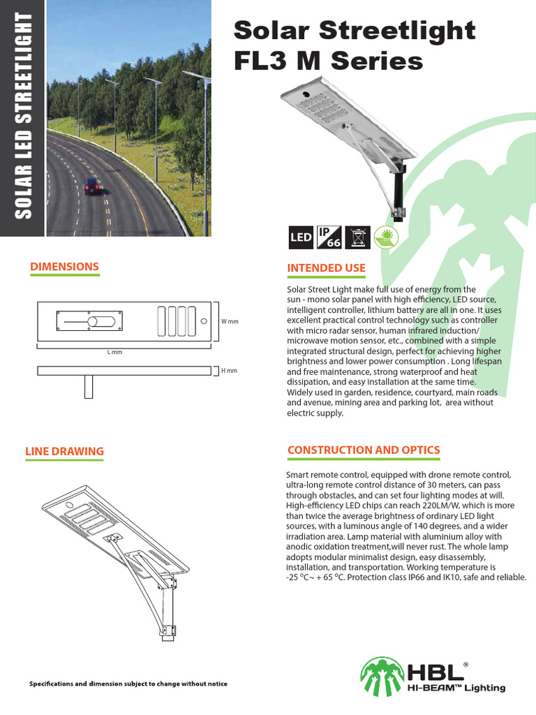 solar streetlight FL3 M series (3) | PDF | Light Emitting Diode | Street Light