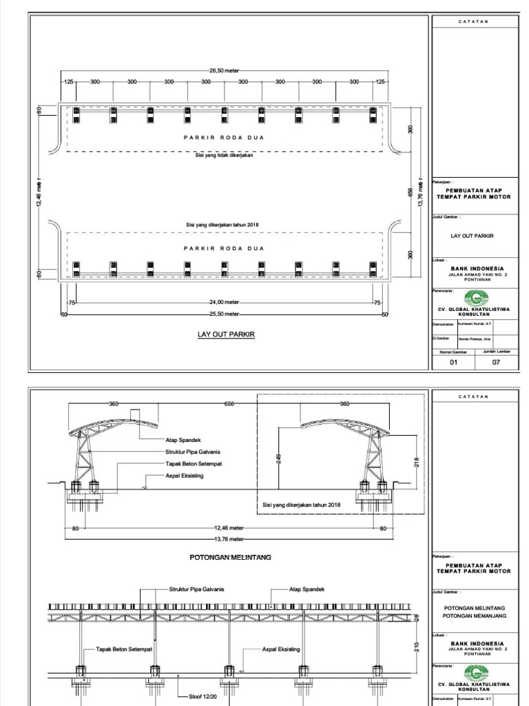 PDF Gambar Atap Parkir Motor PDF Compress | PDF