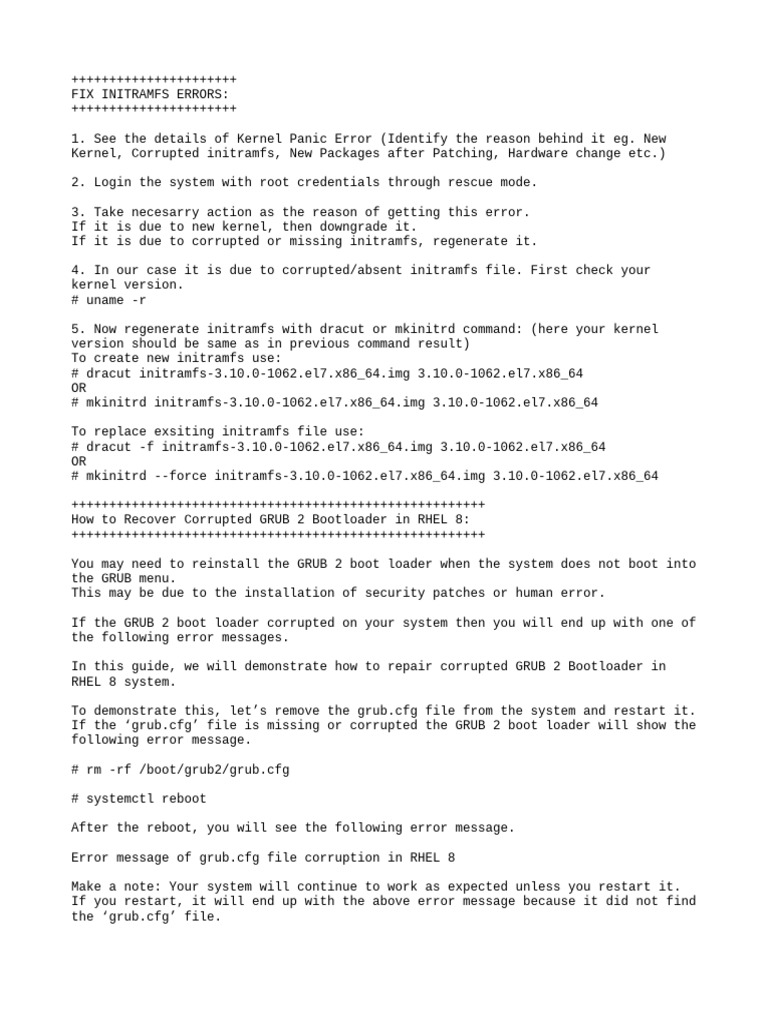 Repair Grub & FIx Kernel Panic Error | PDF | System Software | Operating System Technology