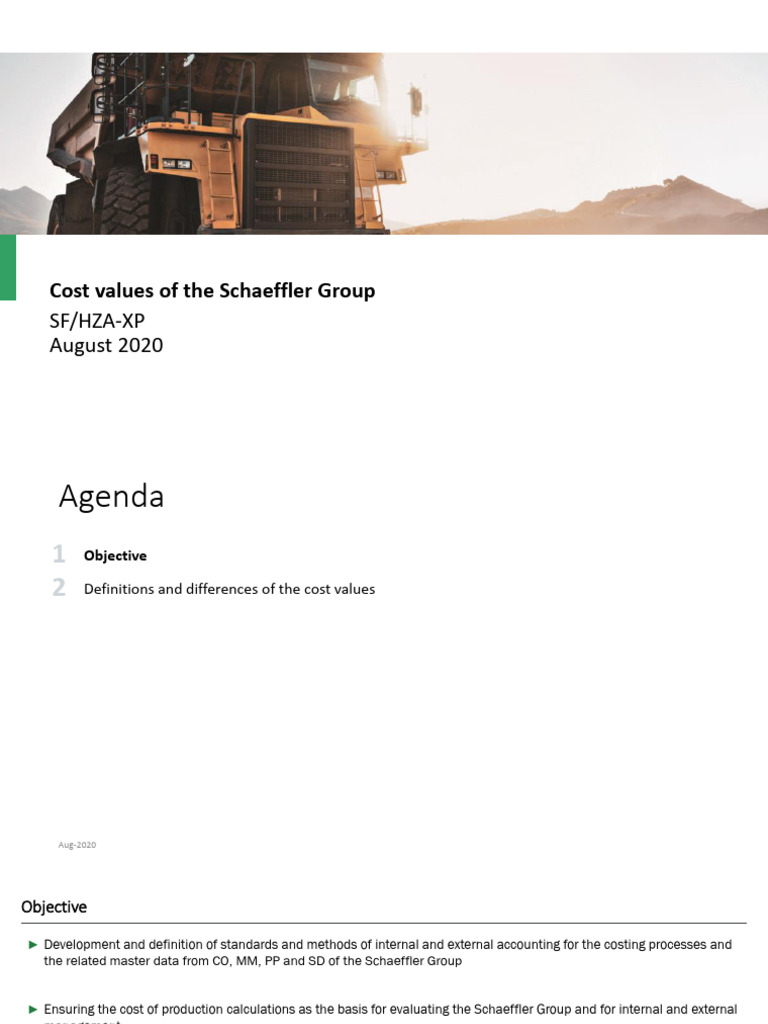 Schaeffler Cost Values Overview | PDF | Prices | Cost