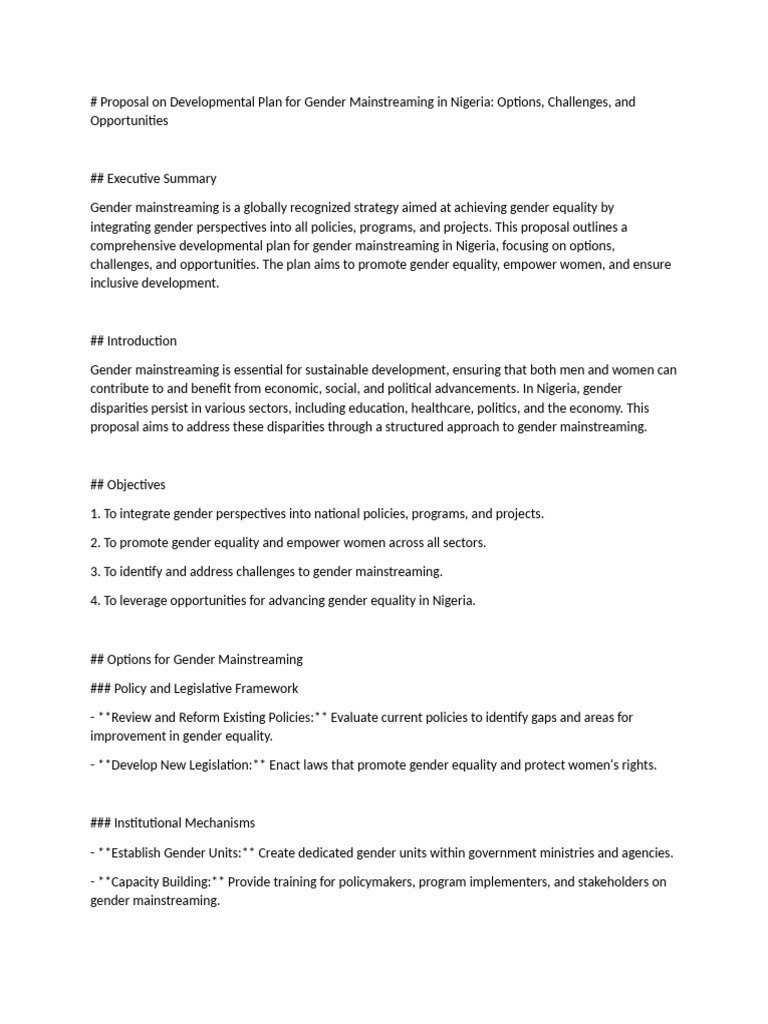 Gender Mainstreaming Pdf Gender Mainstreaming Gender Equality