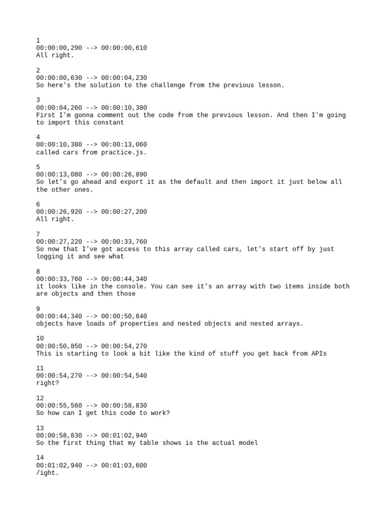 034 Javascript ES6 Destructuring Challenge Solution_en.srt | PDF | Java Script | Programming ...