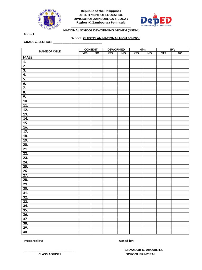 NSDM Form | PDF