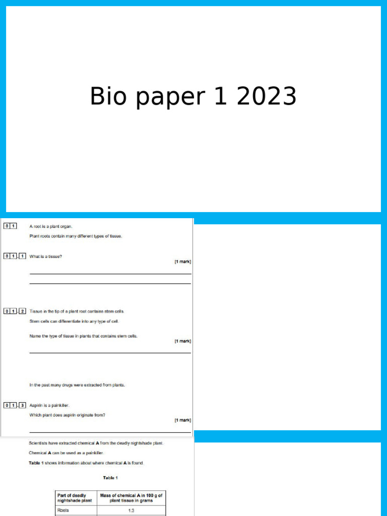 Bio Paper 1 2023 | PDF