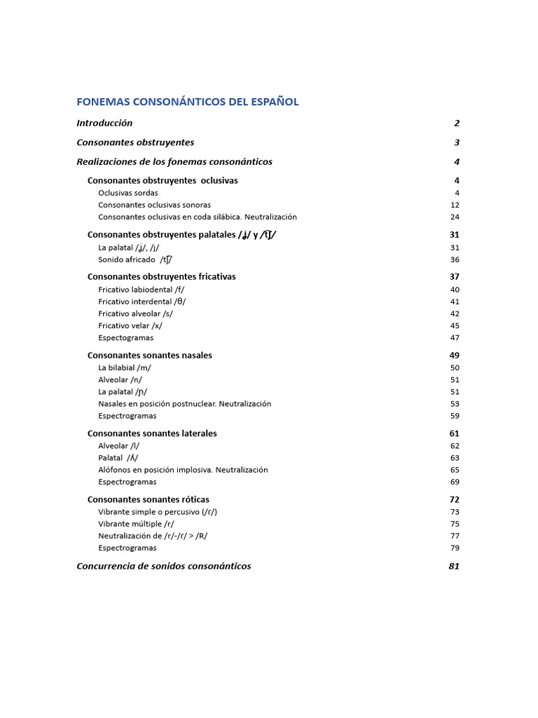 Fonemas Consonánticos Del Español | PDF | Fonética | Vocal