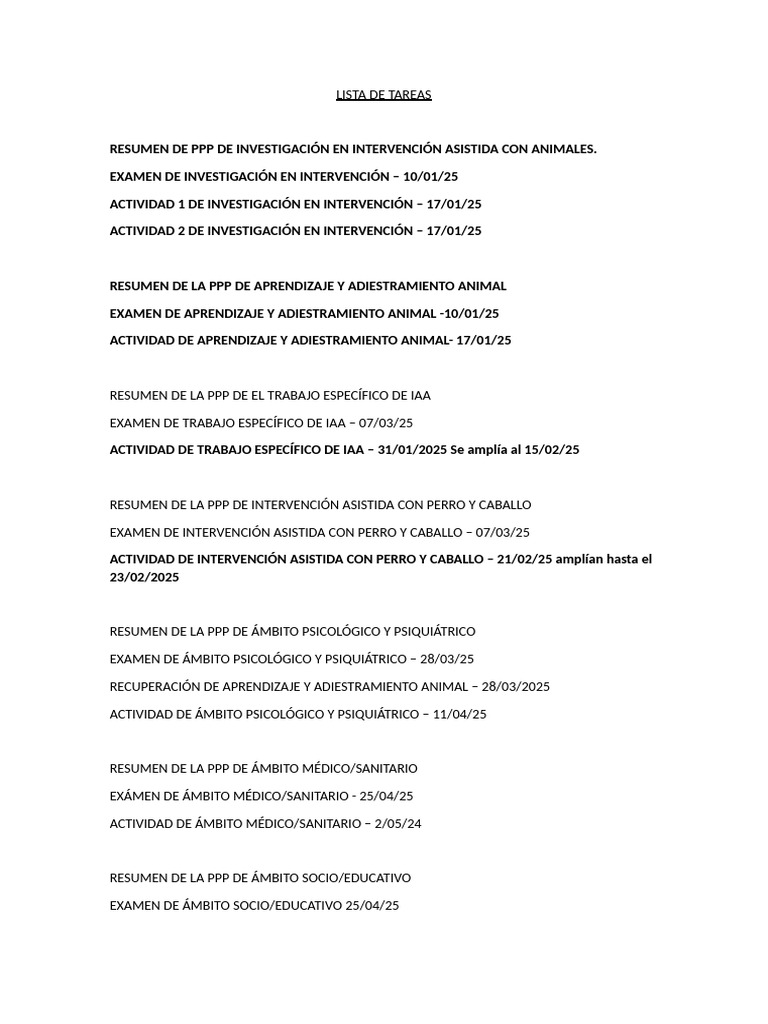 Lista de Tareas | PDF