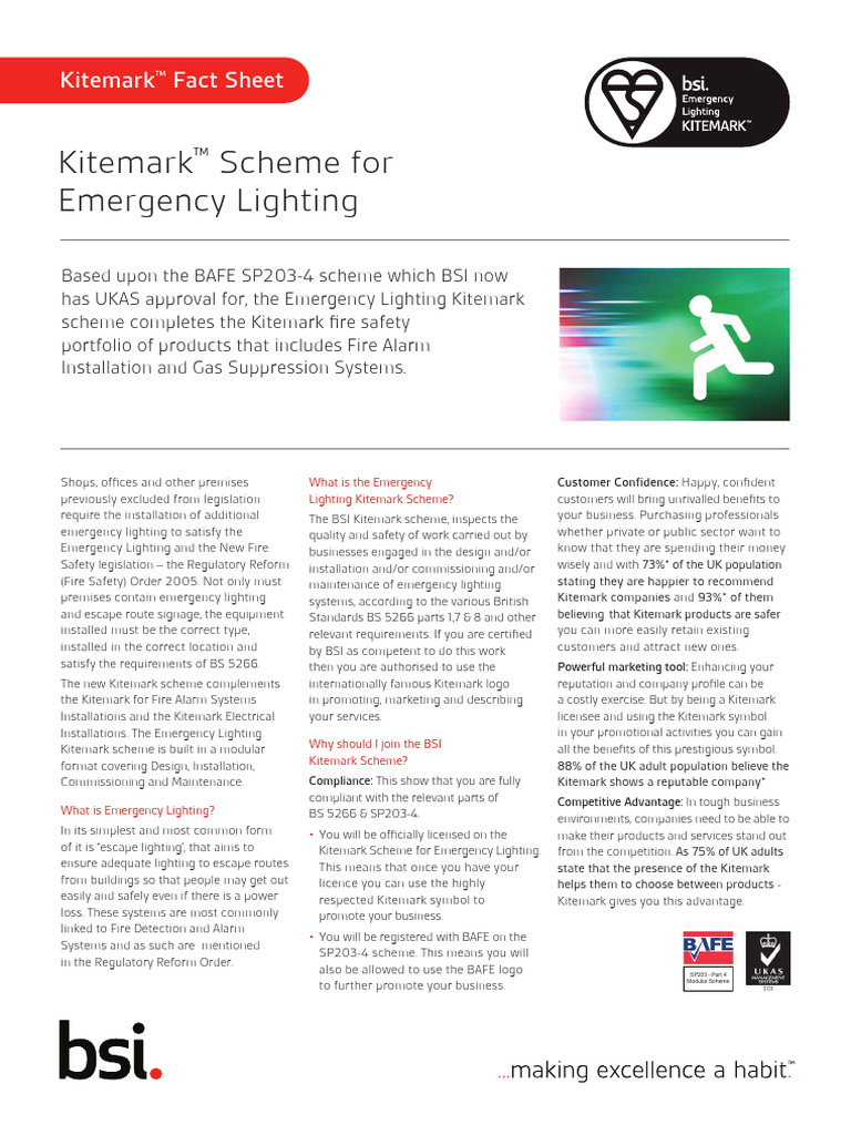 Kitemark_Factsheet_for_Emergency_Lighting | PDF | Specification ...