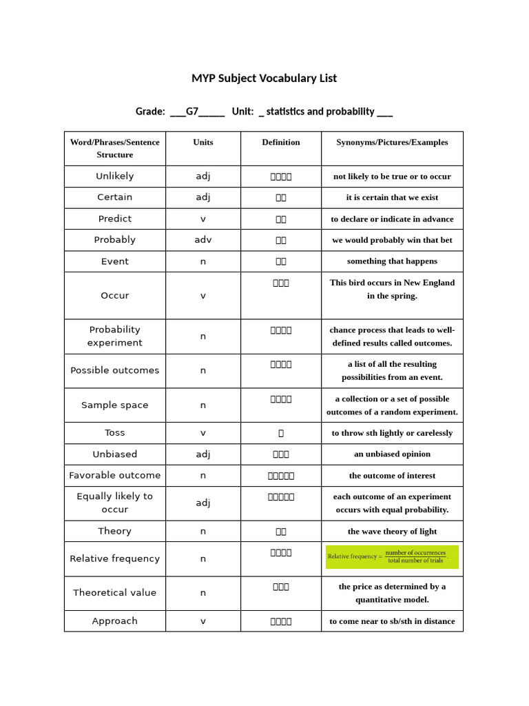 V2-G7 statistics and probability | PDF | Probability | Mean