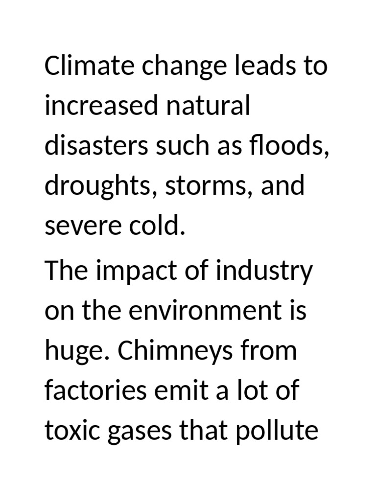 Climate Change Leads To Increased Natural Disasters Such As Floods | PDF