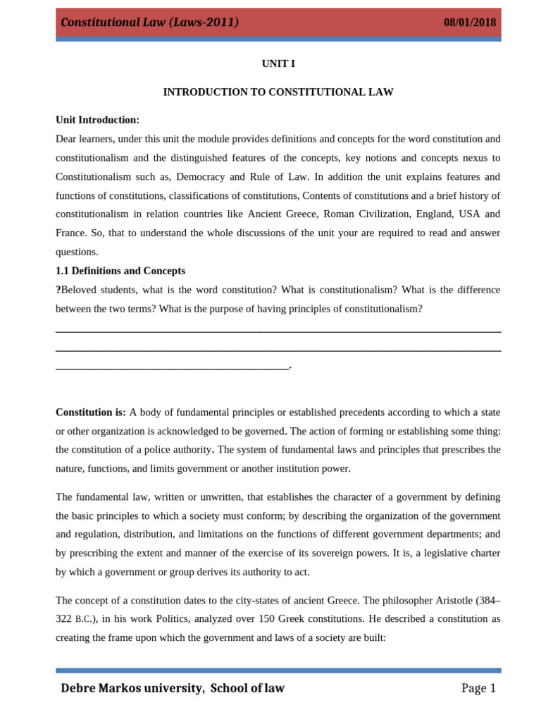 Distance Constitution EDITED NEW BEKALU | PDF | Legislature | Rule Of Law
