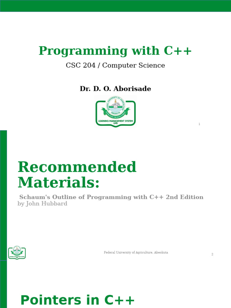 CSC 204 Compound Data Types3 | PDF | Pointer (Computer Programming) | Integer (Computer Science)