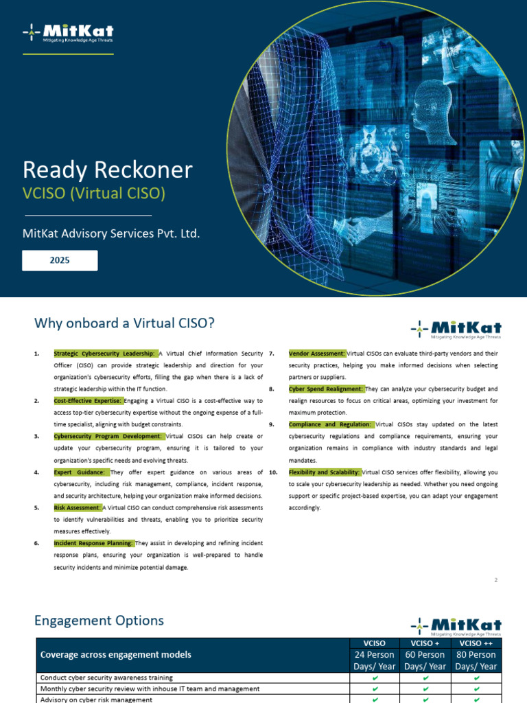 MitKat - VCISO Ready Reckoner | PDF | Computer Security | Security