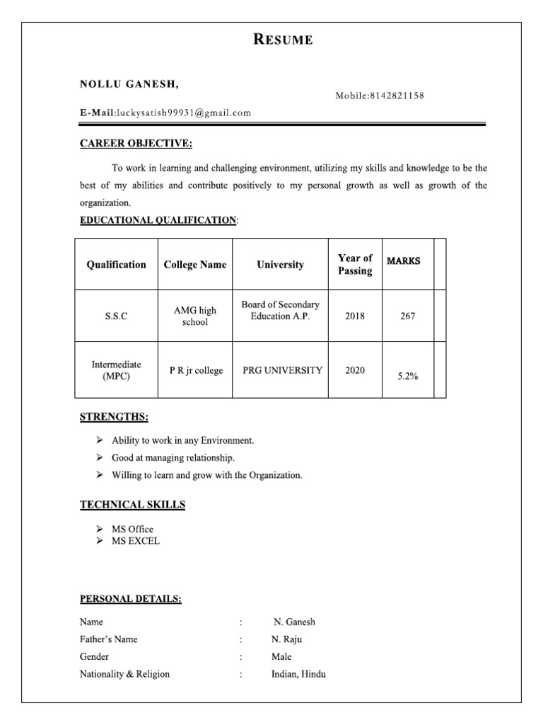Ganesh Resume | PDF