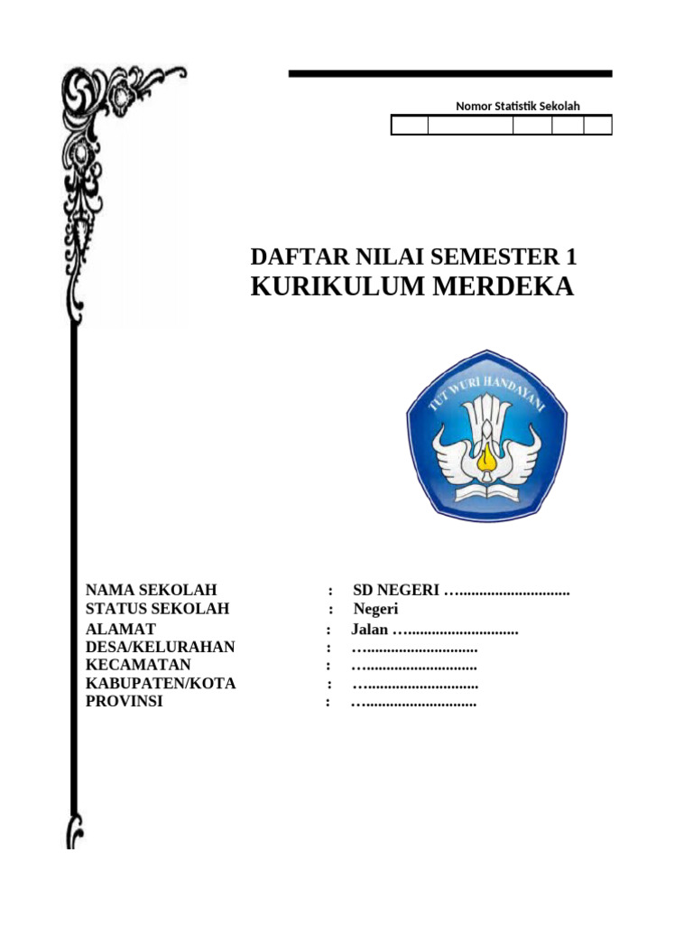 2571 Format Daftar Nilai Kurikulum Merdeka Untuk Jenjang SD Compress | PDF