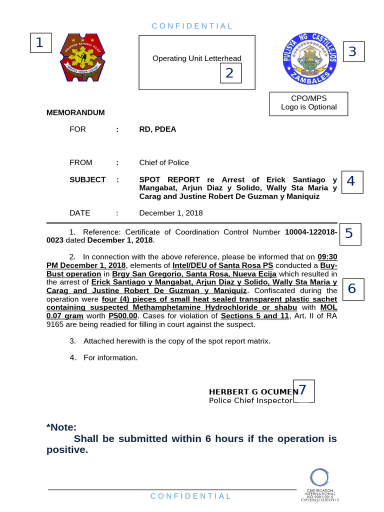 J Spot Report and Spot Report Matrix 09282020 | PDF