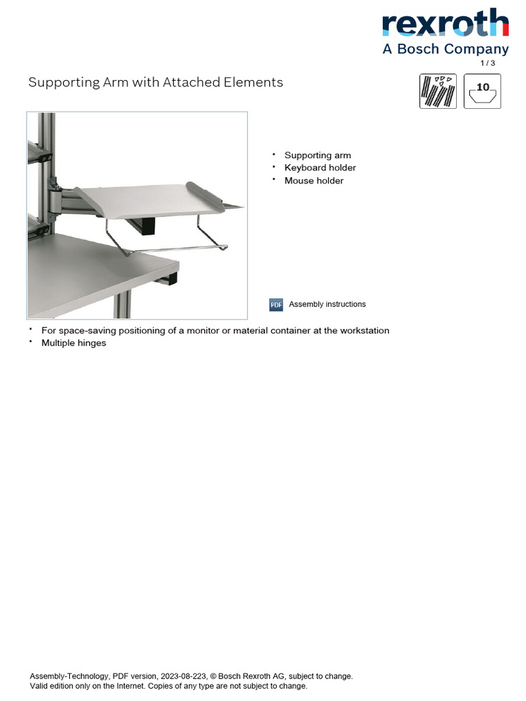 Supporting Arm With Attached Elements | PDF