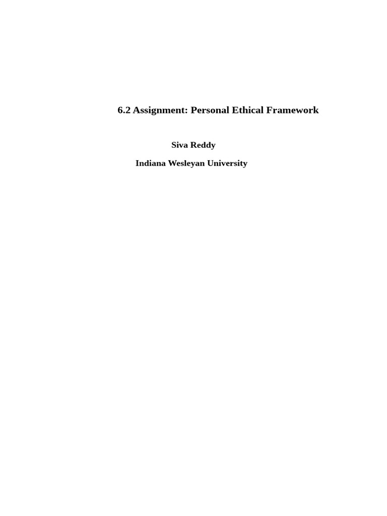 62 Assignment Personal Ethical Framework Pdf Supply Chain Justice 6781